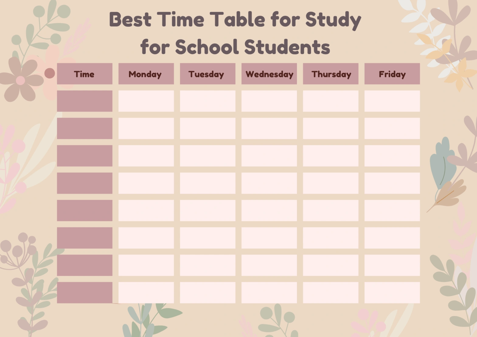 Delhi World Public School – Barasat » Blog Archive Best Time Table for ...